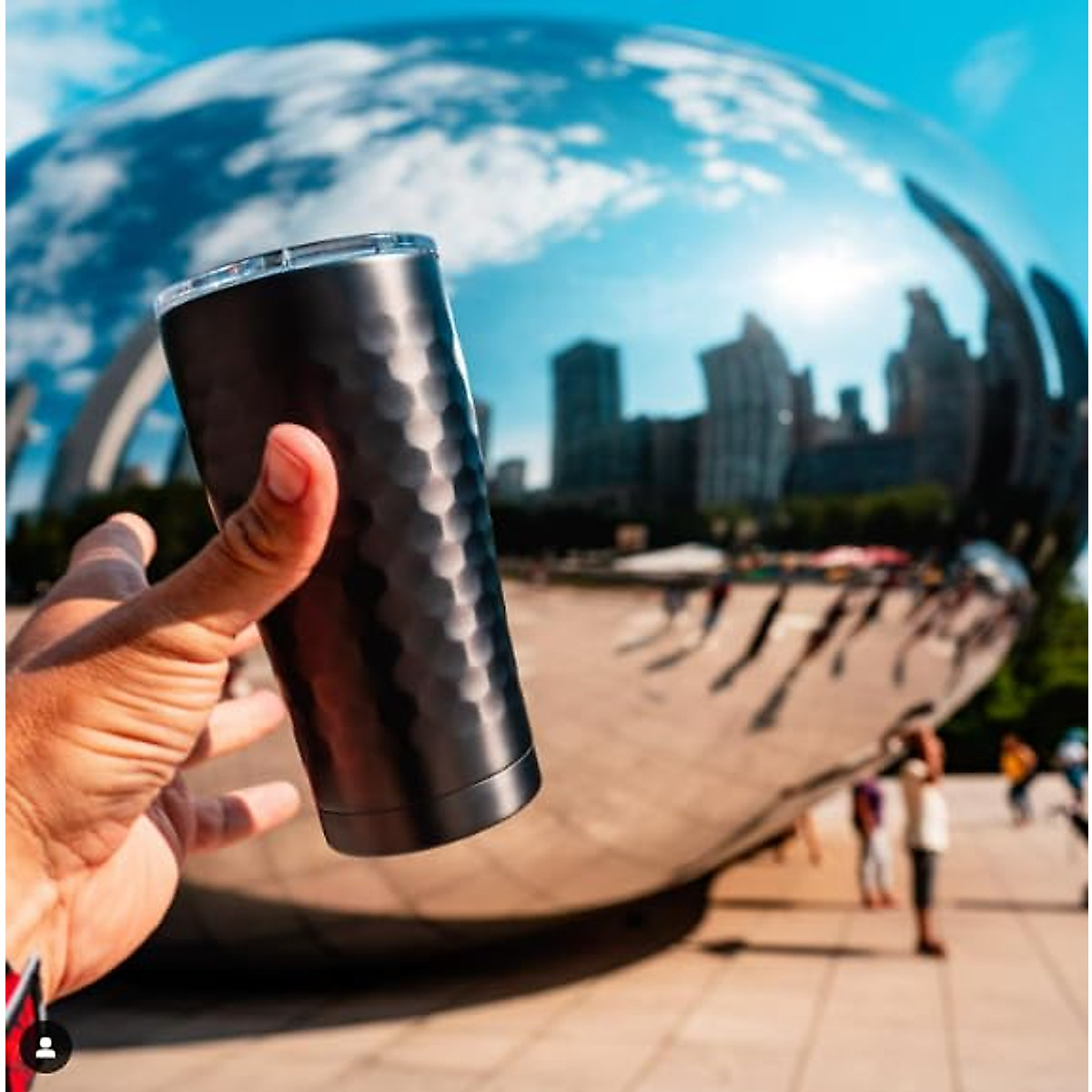 Seriously Ice Cold SIC 20 Oz. Double Wall Vacuum Insulated 18/8 Stainless Steel Travel Tumbler Mug | Powder Coated with Splash Proof BPA Free Lid | Coffee, Tea, Wine, and Cocktails (Hammered Gunmetal)