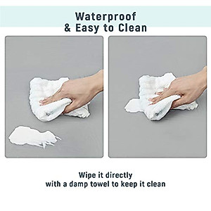 Minnebaby 8 Panel Playpen Mattress Compatible with Regalo Extra Large Play Yard, Self Inflating Octagon Playard Mat, Comfortable and Portable Pad with Carry Bag - Grey