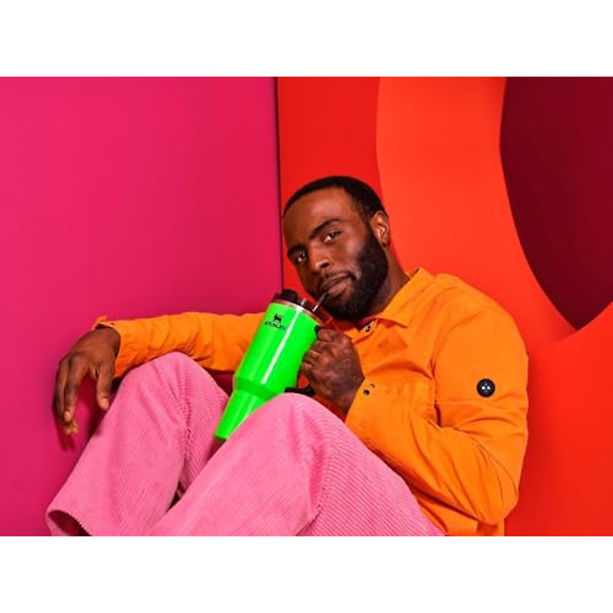 STANLEY Quencher H2.0 FlowState Stainless Steel Vacuum Insulated Tumbler with Lid and Straw for Water, Iced Tea or Coffee, Smoothie and More, Neon Green, 40 OZ