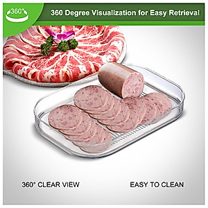 Deli Meat Container for Fridge, Lunch Meat Container for Refrigerator, Cold Cuts Storage Containers for Fridge, Stackable Three-layer Bacon Storage Container for Fridge with 2 Serving Tongs, BPA Free