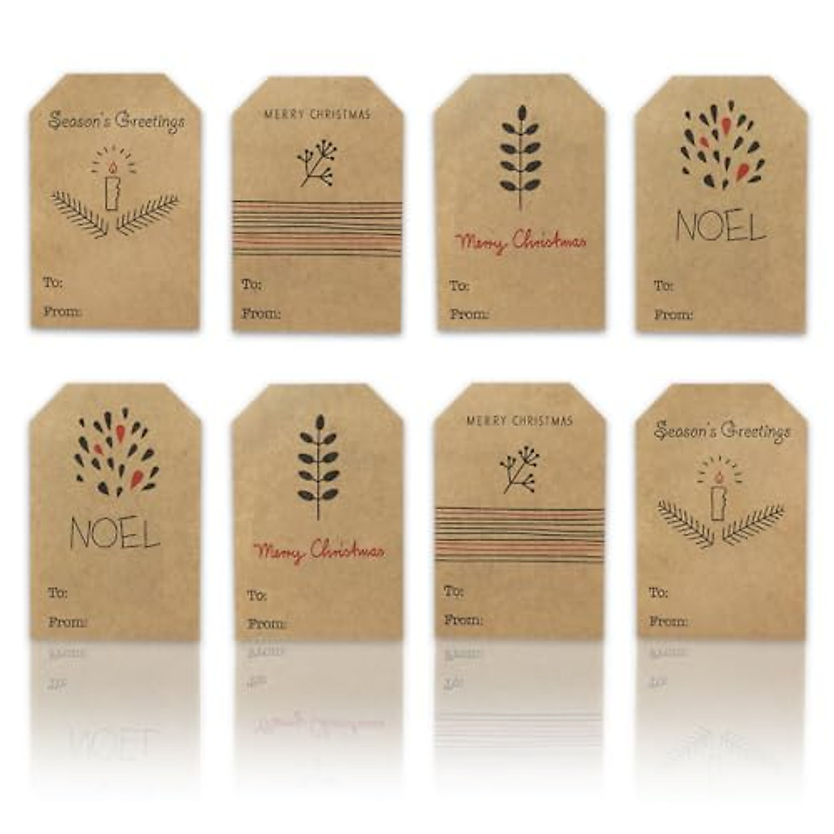 Natural Kraft Simple Christmas Gift Tags Holiday Present Stickers 2 x 3 Inch 25 Total Adhesive Labels