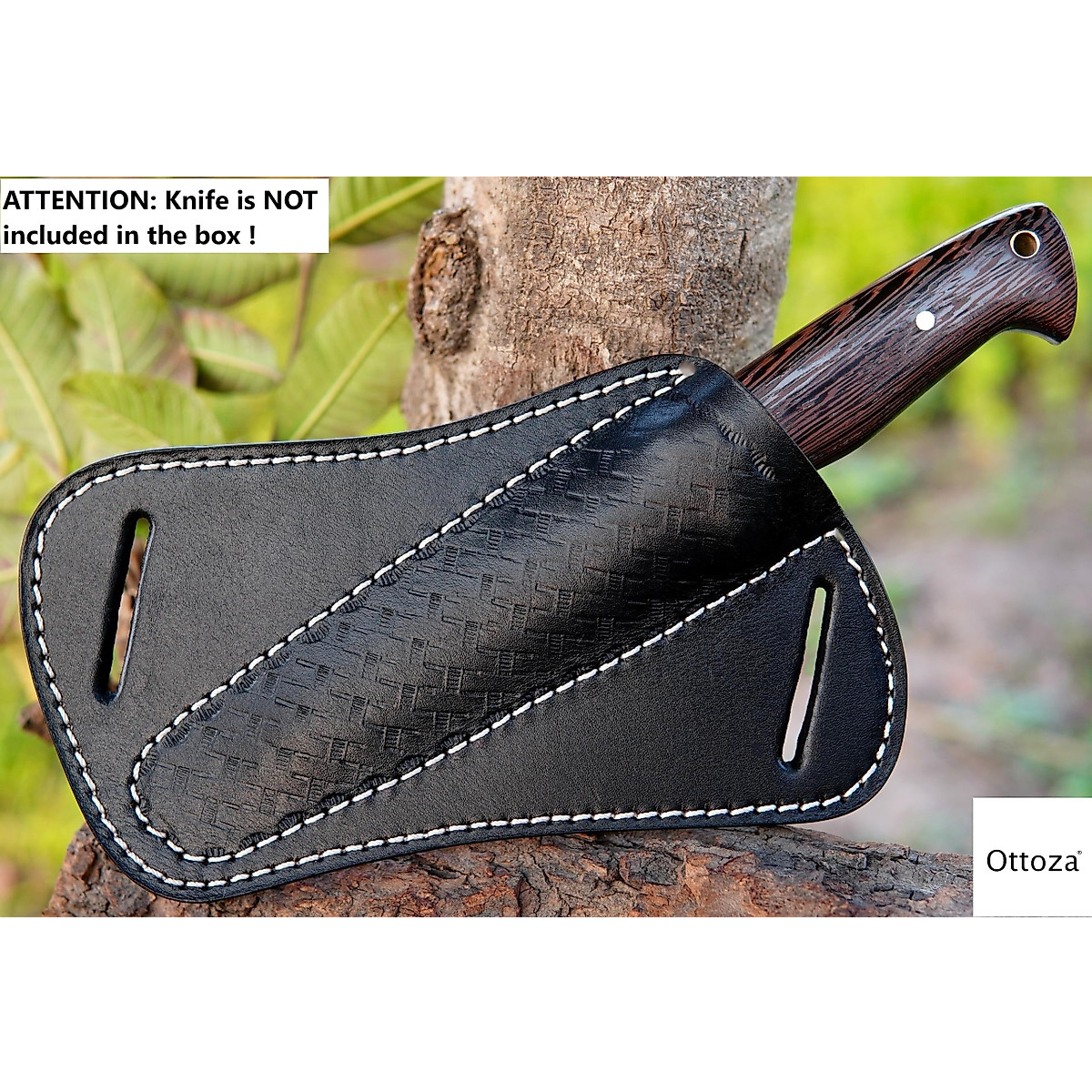 Ottoza Leather Knife Sheaths for Fixed Blade Knives, RIGHT HAND CROSS DRAW Knife Sheath, Leather Knife Sheath for Belt, Leather Knife Holster Belt Knife Holder, Pancake Knife Sheath for Belt No:336