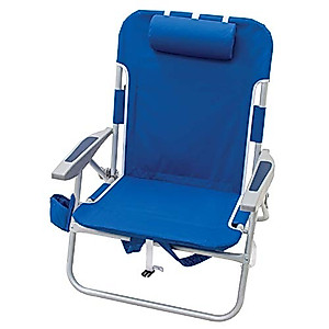 Rio Beach Big Boy 4-Position 13 High Seat Backpack Beach or Camping Folding Chair, Polyester & Rio Beach lace-up Suspension Folding Backpack Beach Chair, Light Blue