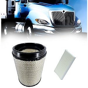 TORQUE Engine & Cabin Air Filters Compatible w/Select International Prostar Durastar Semi Trucks Replaces AF26103 RS4862 LAF6663 3839141C1 PA5679 CAF24015 AF2486 (TR505 + TR554)