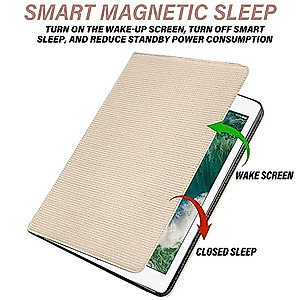 Cabreche Compatible with iPad Air 5th Generation Case 2022/iPad Air 4th Generation Case 2020 10.9 Inch with Pencil Holder/Soft TPU Back,Auto Sleep/Wake (PO7-Beige-2, 10.2inch 9th/8th/7th)