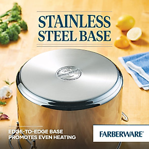 Farberware Classic Stainless Steel Stock Pot/Stockpot with Lid - 16 Quart, Silver