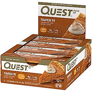Quest Nutrition Pumpkin Pie Protein Bar, High Protein, Low Carb, Gluten Free, 12 Count