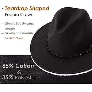 Lisianthus Women Belt Buckle Fedora Hat Black