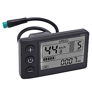 Electric LCD Display Meter, 24V 36V 48V Electric Modification Accessories with Waterproof Plug Electric Conversion kit for Electric Scooter 22.2mm/0.9in