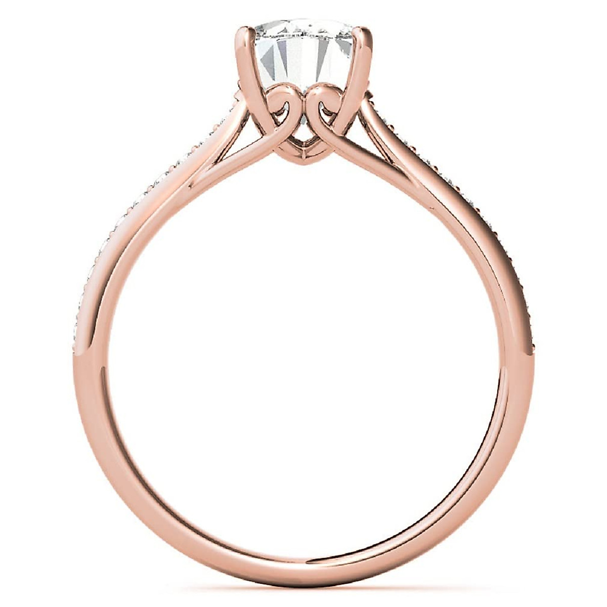 10K Solid Rose Gold Handmade Engagement Rings, 2 CT Oval Cut Moissanite Diamond Solitaire Wedding/Bridal Ring for Women/Her, Minimalist Ring Anniversary Ring Gifts (4.5)