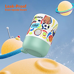 Insulated Food Jar for Hot Food, Runkrin 16oz Thermos Vacuum Double Wall Lunch Container with Spoon, Leak Proof Stainless Steel Thermal Bento Box for Kids Boys Girls Adults