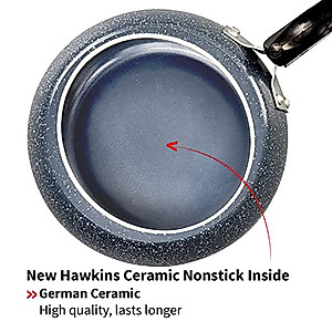 HAWKINS 3 Litre Ceramic Nonstick Pressure Cooker, Induction Inner Lid Cooker, Granite Contura Shaped Cooker, Best Cooker (ICC30)