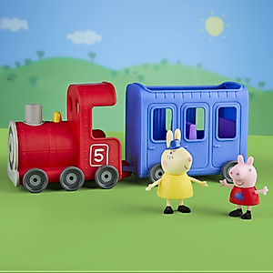 Peppa Pig Peppa’s Adventures Miss Rabbit’s Train 2-Part Detachable Vehicle Preschool Toy: 2 Figures, Rolling Wheels, for Ages 3 and Up