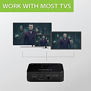 Avantree Candid - Open-Ear Wireless Earbuds & Bluetooth Transmitter for TV Watching with Loud & Clear Sound, Nonadjustable Earhooks Headphones