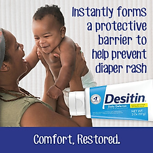 Desitin Daily Defense Baby Diaper Rash Cream with Zinc Oxide to Treat, Relieve & Prevent diaper rash, Hypoallergenic, Dye-, Phthalate- & Paraben-Free, 4.8 oz