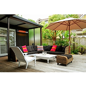 Wall-Mounted Patio Heater for Outdoor Use Electric Infrared Heaters 1500w with 3 Level ,Waterproof Space Patio Heaters, Remote Control, Black