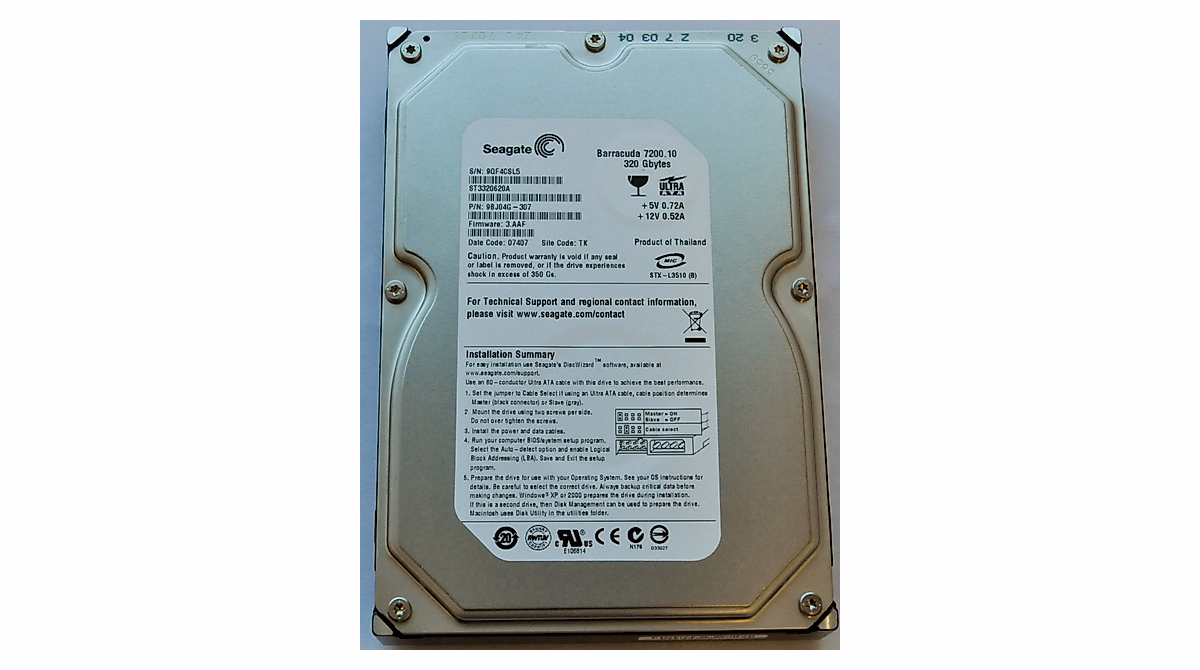 Seagate 320GB Barracuda Hard Drive - High Performance
