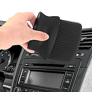 Cobee Car Detailing Brush, Car Cleaning Brushes Duster Soft Bristles Detailing Brush Dusting Tool Dust Removal Brush Dirt Dust Clean Brushes for Car Interior Exterior Leather Air Vents(Black)