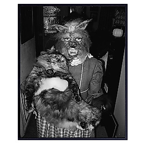 Scary Cat Decorations - Spooky Home Decor - Scary Wall Decor - Creepy Decorations - Horror Decor - Pagan Gifts - Gothic Home Decor - Goth Room Decor - Horror Gifts - Halloween Wall Art - Weird Gifts