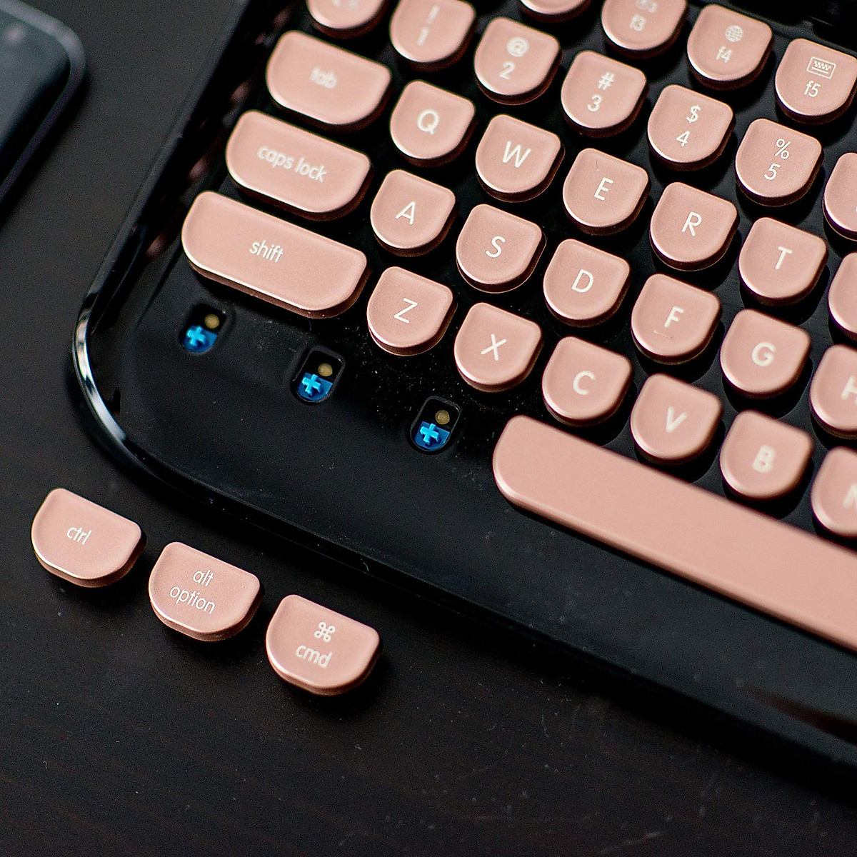 fotorkit Rymek Classic Typewriter Style Mechanical Keyboard USB Wired& Bluetooth Wireless Keyboard with Tablet Stand and RGB Dynamic Backlit Windows Mac iOS Android Supported-knewkey