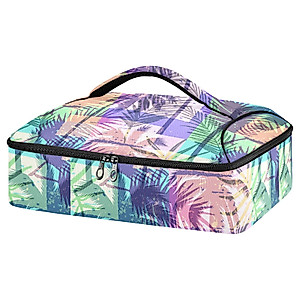 NFMILI Psychedelic Hawaiian Casserole Carrier for Hot and Cold, Insulated Food Delivery Bag Reusable Warmer Carrier Bag with Inner Pocket Aesthetic Print 15.75×11.81×3.94 inch