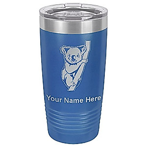LaserGram 20oz Vacuum Insulated Tumbler Mug, Koala Bear, Personalized Engraving Included (Dark Blue)