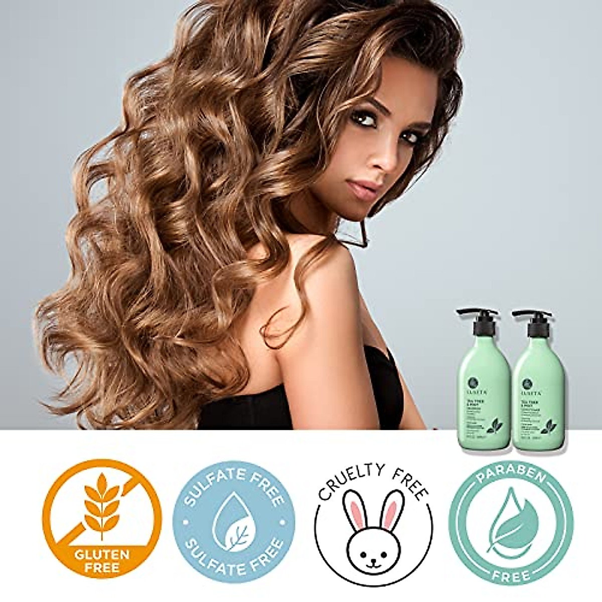 Luseta Tea Tree and Mint Conditioner Cleaning & Smoothing, Anti-Dandruff Conditioner 16.9 Oz, Sulfate Free & Paraben Free