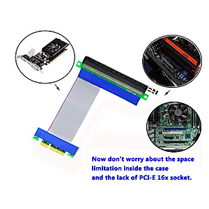 CERRXIAN PCI-e PCI Express 16X Female to 4X Male Riser Mining Extension Cable 14cm(16-4x)