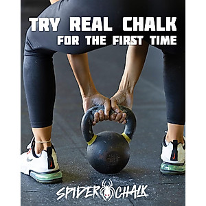 SPIDER CHALK 8oz White Widow Extreme Liquid Chalk, Dry Hands, Better Grip for Gym, Powerlifting, Weightlifting - Skin Friendly, Made in The USA