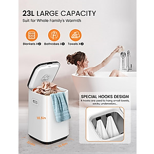 MEKO Towel Warmers for Bathroom, 23L Luxury Hot Towel Heater, Blanket Warmer Bucket, LED Display, Up to 24 Hours Delay, 3 Heating Modes and Child Lock for Oversize Bathrobes PJ's and More