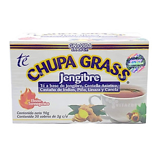 2 BOXES Improved Formula Tea CHUPA GRASS - Tea Based Ginger, Gotu Kola & Cinammon & Te Panza Jengibre (30 Tea Bags/0.10 oz Each x 2)