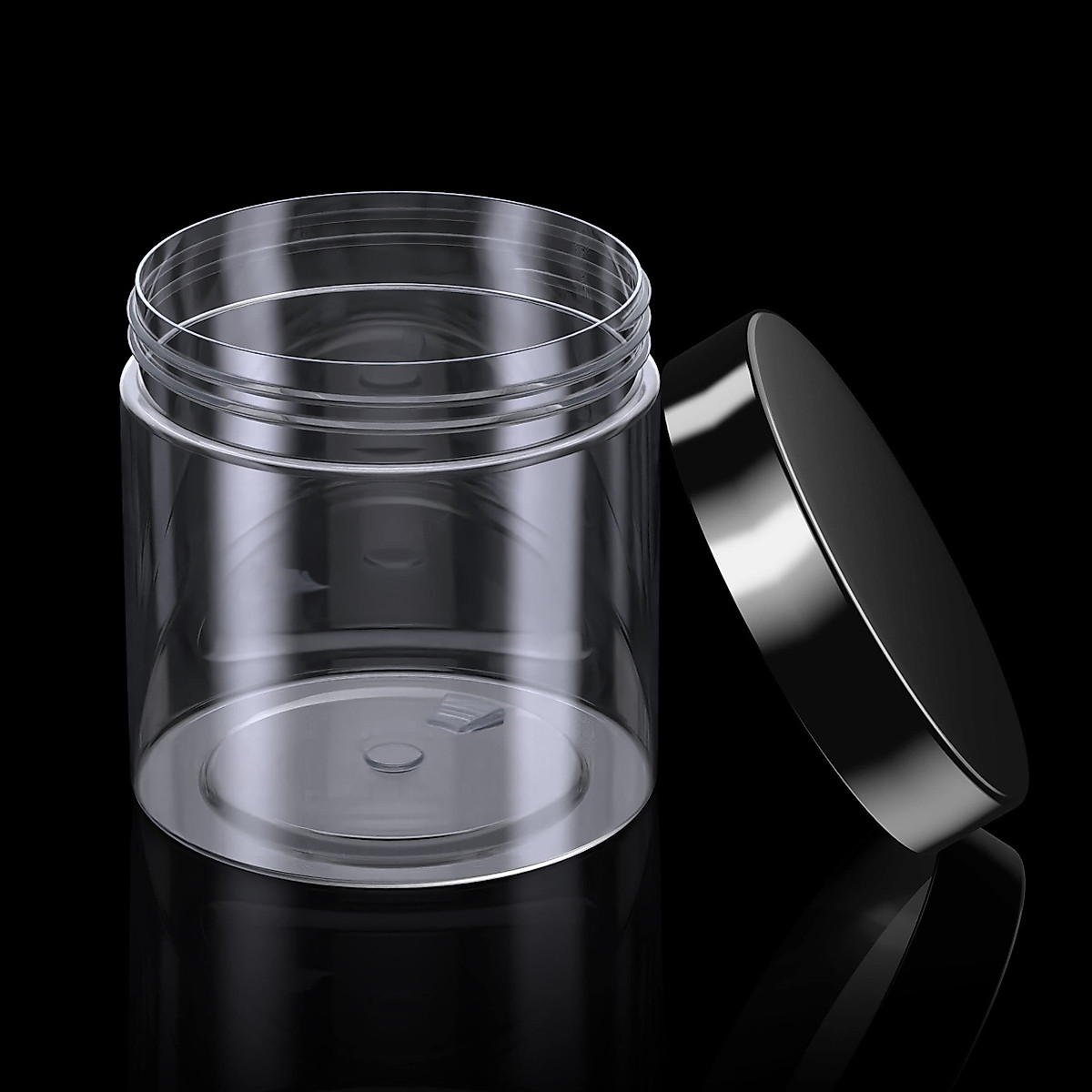 ZAVBE 4oz Container with Lids 50 Pack Clear Plastic Round Storage Jars Tall Height 6.2cm for Refillable Liquid and Solid Body butter