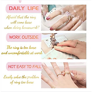 Ring Size Adjuster for Loose Rings, Transparent Silicone Jewelry Sizer, Mandrel for Making Jewelry Guard, Spacer, Sizers, Fitter for Women Loose Rings Fit Almost Any Ring - 8 Pack, 4 Sizes