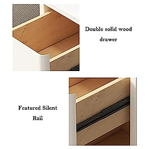 GIADO Gorgeous Nightstand Nightstand W/ 2 Drawers Faux Marble Top Bedside Table Narrow Bedside Cabinet Minimalist End Table Space Saving Bedside Dresse Save Space