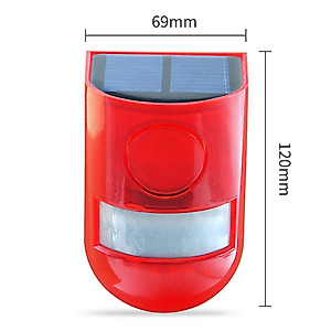1 Pack Solar Outdoor Motion Sensor Alarm, Solar Powered Sound Alarm Strobe Light,110dB Motion Detector Security Alarm Loud Siren for Home Villa Farm Outdoor Yard