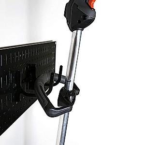 Wall Control Garage Storage Rack Lawn & Garden Tool Organization Wall Mount Organizer - Easy to Install 64" Wide Heavy Duty Metal Pegboard Set (Black Pegboard)