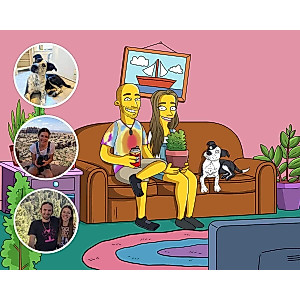 Simpsons Personalized Caricature Digital Art | Wall Art | Wall Decor | Simpsons Custom Family Digital Version