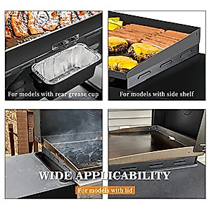 Grisun Wind Guards for Blackstone 22 inch Griddle, Powder Coated Steel Magnetic Wind Shields for Holding Heat, Grill Accessories for Blackstone, Compatiable with Side Shelf, Rear Grease Cup and Hood