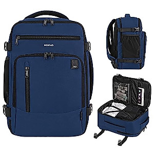 ECOHUB 16'' Travel Backpack For Women Men Airline Approved Personal Item Travel Bag Travel Essentials Laptop Backpack Casual Daypack Small Hiking Backpack Lightweight Waterproof Backpack, Blue