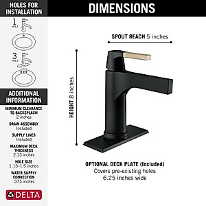 Delta Faucet 574T-DST, Chrome Zura Single Handle Centerset Lavatory Faucet with Touch2O.xt Technology