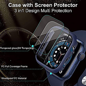 VASG 5-Pack Compatible with Apple Watch Case 44mm, Built-in HD Clear Ultra-Thin Screen Protector Cover Hard PC Case Compatible with Apple Watch Series 4/5/ 6/SE