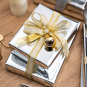 RUSPEPA Silver Metallic Wrapping Paper - 81.5 Sq Ft - Solid Color Paper Perfect for Wedding,Birthday,Christmas,Baby Show - 30 inches x 32.8 feet