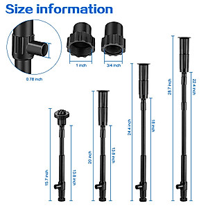 Fountain Pump Nozzle kit, 8PCS Water Fountain Spray Head Set-Mushroom Water Fountain Spray Heads for Pond Fountain Submersible Pump Pool-L Black