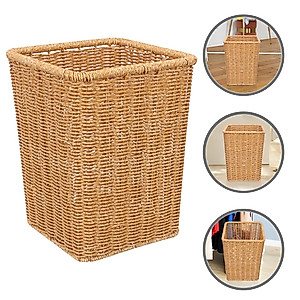 Cabilock Crevice Trash Can Magazine Basket Pastoral Style Garbage Bin Kitchen Trash Recycle Basket Bin Trash Basket Mini Garbage Can Toy Storage Bread Office Storage Basket Plastic