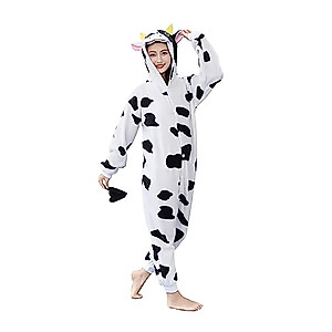Joyxiam Unisex Adult Animal Onesies Cosplay Christmas One-Piece Pajamas Halloween Costume Sleepwear for Women Men （XL）