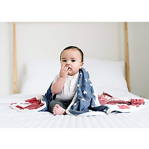 Copper Pearl Three-Layer Baby Blanket: Soft Baby Quilts for Boys and Girls | Breathable, Cozy, Toddler Blanket | Baby Quilt for Newborns | 46x46 Premium Polyester/Rayon | Patriot