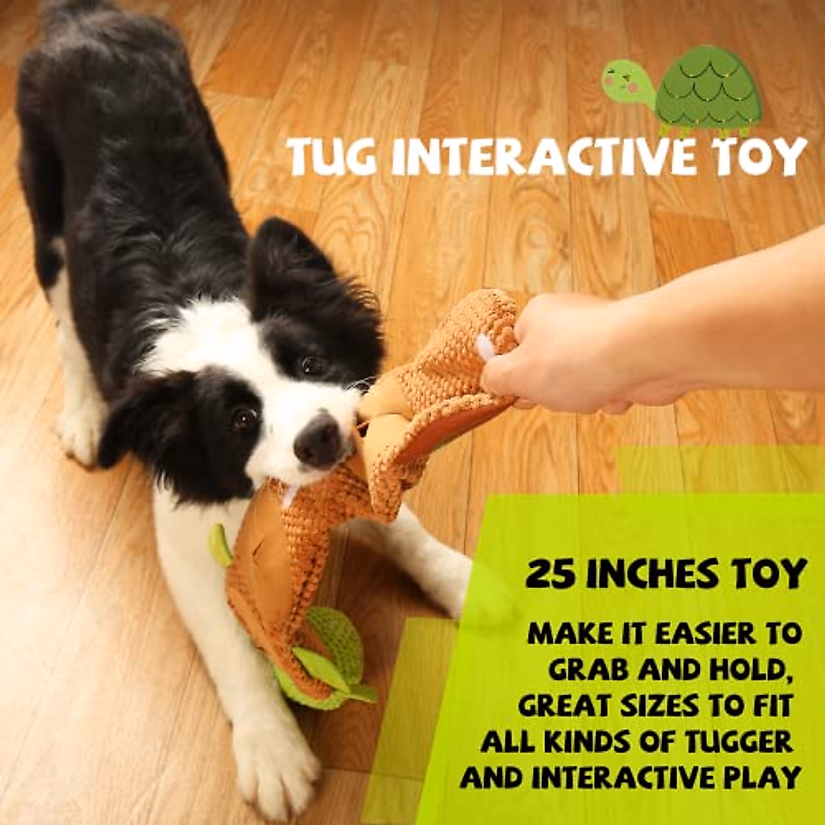 lilfrd Dog Puzzle Toys - Enrichment Treat Dispensing Squeaky Crinkle Snuffle Smart Dog Toy, Dog Toys for Boredom and Stimulating, Durable Plush Toys for Large Medium Small Dog Puppy - Turtle