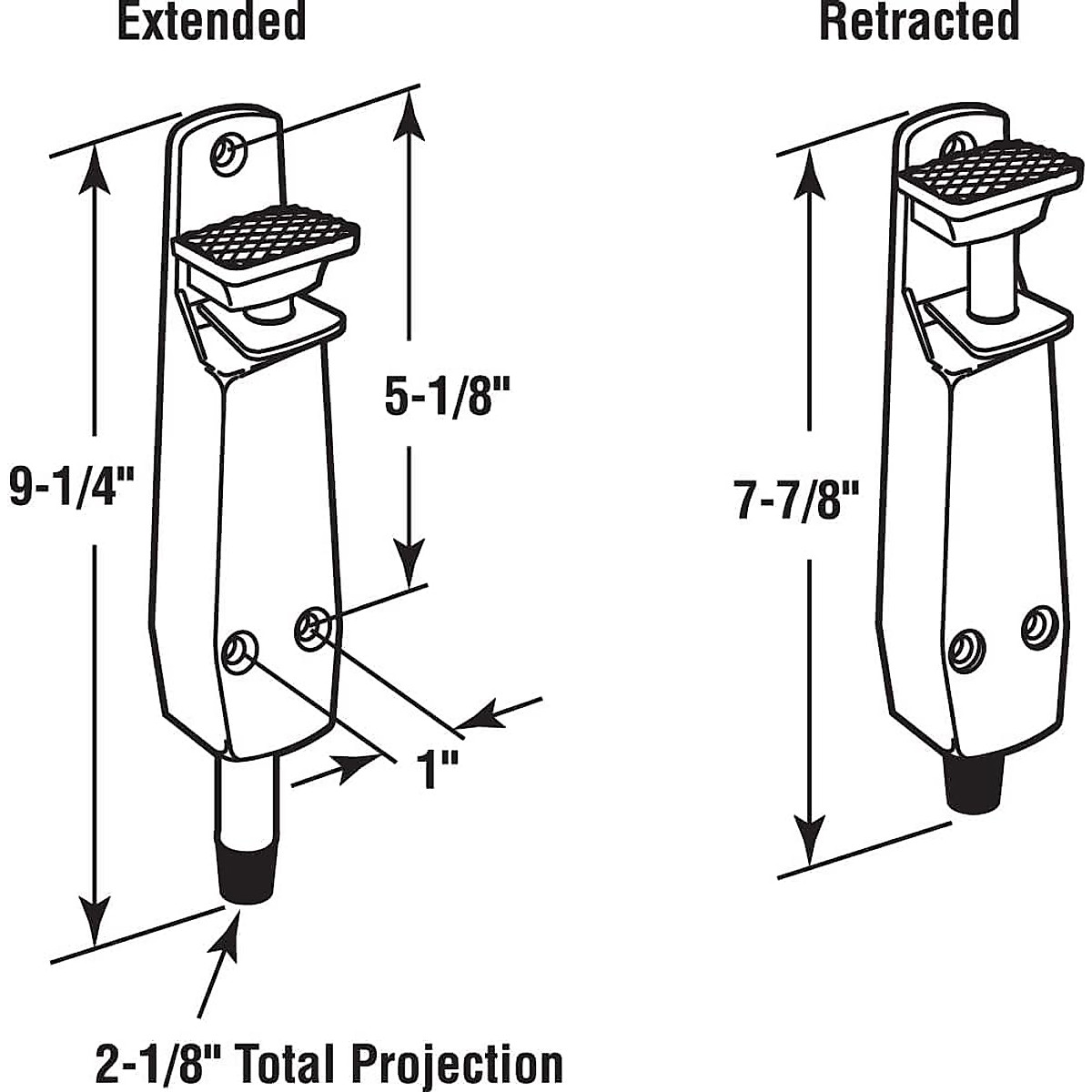 Pacific Doorware Heavy Duty Spring Loaded Step Down Push On Door Holder/Stopper (Duronotic)
