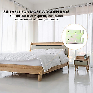TEHAUX 4pcs Bed Accessories Wood Bed Rail Bracket Bed Rail Hooks Plates Beds Frame