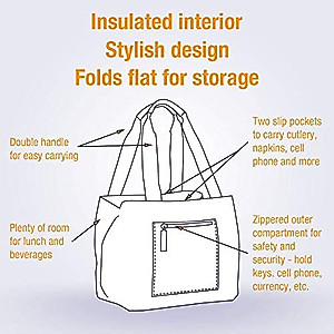 Nicole Miller of New York Insulated Lunch Cooler 11 Lunch Tote (Turquoise)